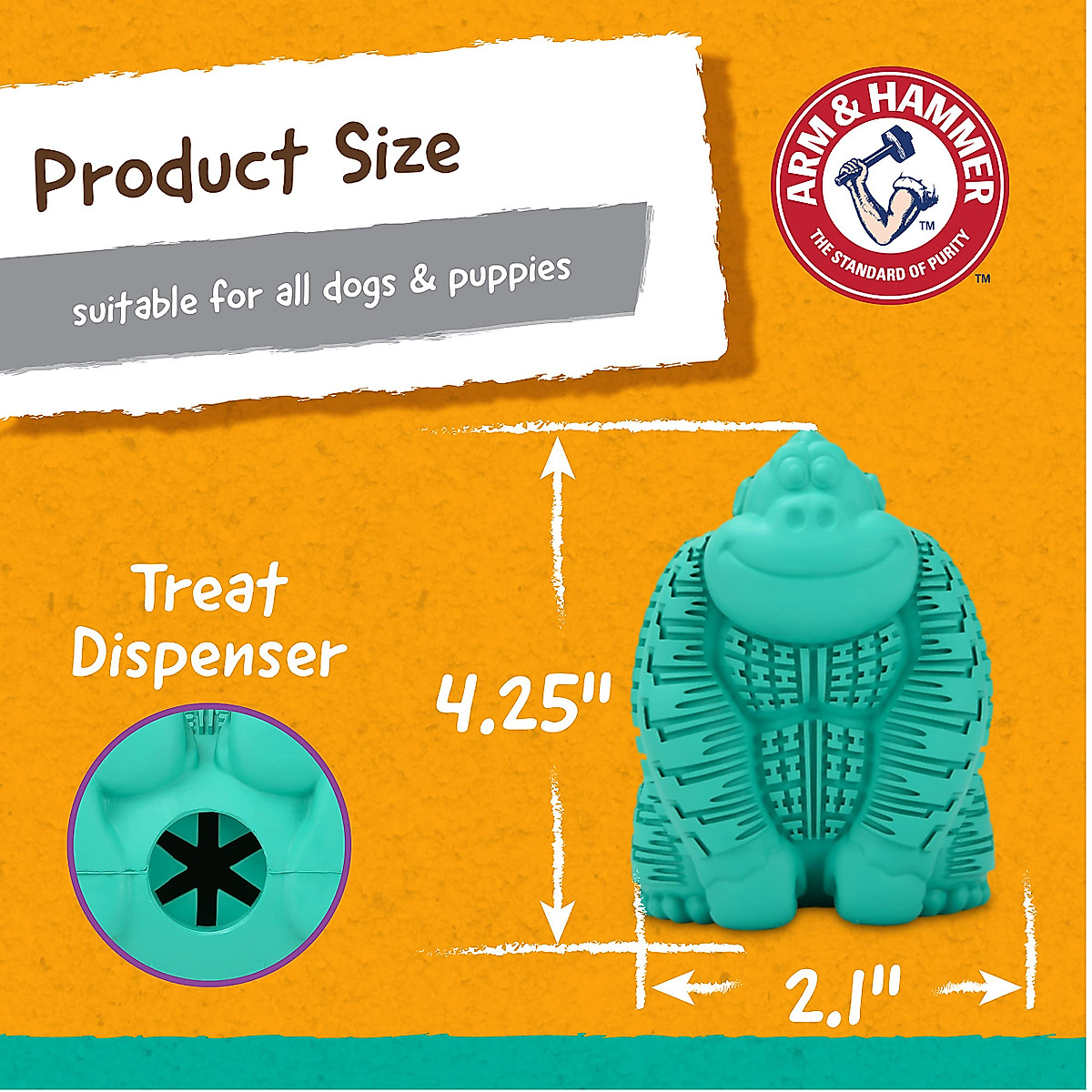 Arm & Hammer for Pets Dental Chew Toy and Dentral Treats for Dogs | Bundle Includes 1 Gorilla Chew Toy and 20 Pc Chicken Flavor Nubbies Dog Treats | Reduce Plaque & Tartar | Safe for Dogs up to 35 Lbs