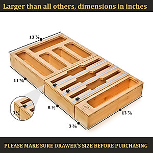 Maxpray Premium Storage Bag Organizer, Foil and plastic Wrap Organizer with Cutter, Kitchen Organizers and Storage Compatible with Gallon, Quart, Sandwich, Snack Bags and 12" Aluminum Foil & Wax Paper