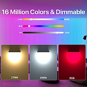 ORALUCE Bluetooth Smart Light Bulb A19 E26,9W LED Light Bulb Color Changing APP Dimmable, 60W Equivalent RGBCW LED Bulb 900 Lumens Multicolor,1P (No WiFi Connection)