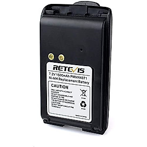 Retevis 2 Way Radio Battery Compatible with Motorola PMNN4071AR Mag One BPR40 A8 Walkie Talkies Belt Clip 1500mAh 7.2V Ni-MH Rechargeable Battery (5 Pack)