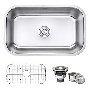 Ruvati 30-inch Undermount 16 Gauge Stainless Steel Kitchen Sink Single Bowl - RVM4250