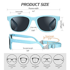 NACUWA Baby Sunglasses - 100% UV Proof Sunglasses for Baby, Toddler, Kids - Ages 0-2 Years - Case and Pouch included