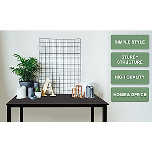 GL GLOBAL LIFE 47 inch Large Computer Desk Wood, Modern Simple Style Desk for Home Office, Bedroom, Study Student Writing Desk, Small Spaces, Black Metal Frame, Dark Walnut Top