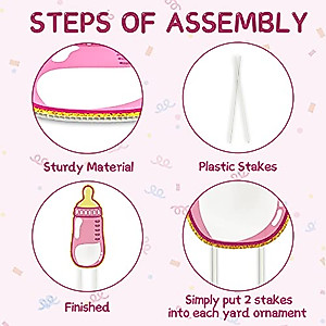 AerWo 11 Pieces Gender Reveal Decorations Baby Shower Yard Signs with Stakes,Baby Gender Reveal Ideas Yard Letters Lawn Signs Boy or Girl Gender Reveal Party Supplies