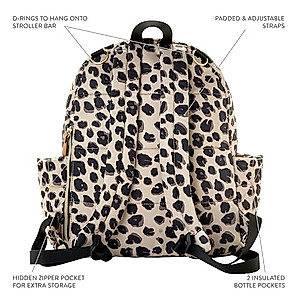 TWELVElittle Companion Diaperbag Backpack 3.0 *NEW* - Includes Changing Pad, D riings & Stroller Clips. Insulated Pockets - Leopard