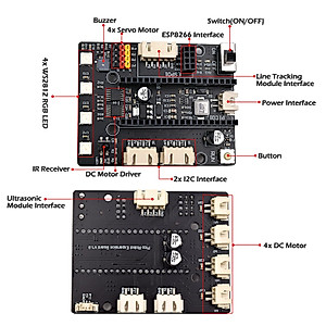 Adeept 4WD Omni-directional Mecanum Wheels Robotic Car Kit for ESP32-S3 | Banana Pi PicoW-S3 DIY STEM Remote Controlled Educational Robot Kit with LCD1602 Display, Python Code & PDF Tutorials