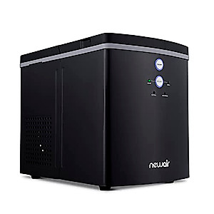 NewAir Black Portable Ice Maker | First Batch In Under 10 Minutes And 33 lb Daily | 2 Ice Size Bullets Daily, Perfect Machine For Kitchen Countertops, and RV NIM033BK00
