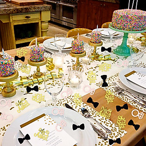 Keaziu 100 PCS He Asked She Said Yes Confetti Bridal Confetti for Tables Baby Shower Decorations Engagement Party Decorations Gold (gold 1)