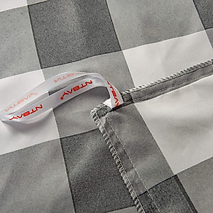 NTBAY Microfiber Twin Duvet Cover Set, 2 Pieces Ultra Soft Buffalo Check Printed Comforter Cover Set with Zipper Closure and Corner Ties, Black and White