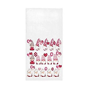 Exnundod Pink Gnomes Set Hand Bath Towel 16x30in, Spring Mother's Day Soft Absorbent Face Towel Washcloths for Home Decorative Holiday Gifts
