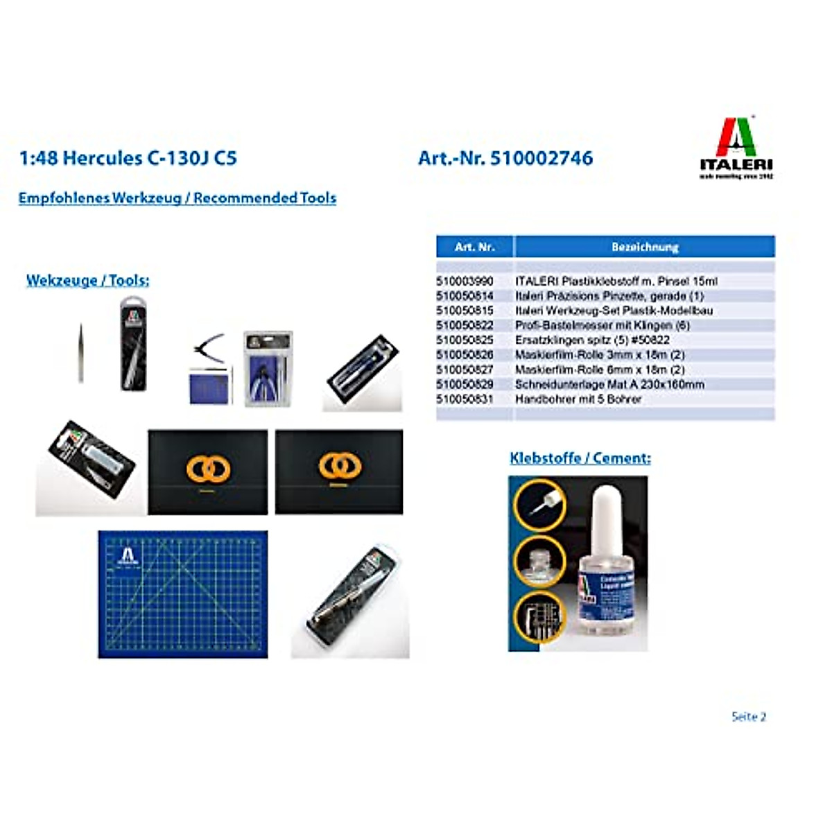 Italeri Models Hercules C-130J C5 Aircraft Kit