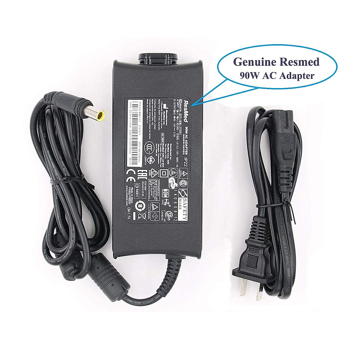 OEM Original ResMed 24V 3.75A 90W AC/DC Adapter Compatible with Res Med Airsense S10 Series 10 Air Sense S10 AirCurve 10 Series HER Elite CPAP and BiPAP Machines 370001 DC24V Power Supply Charger