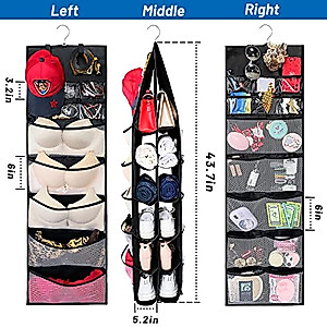 PENGFULL Hanging Shoe Organizer Rack,Closet Hanging Organizer,Side Pockets Have 27 Pockets,4 Self-Adhesive Straps, Can Be Used for Several Things.Perfect for Closets, RVs, Campers, Student Dormitory