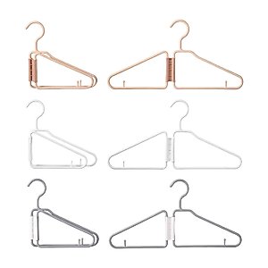 6 Pcs Portable Foldable Travel Hangers - Plastic Foldable Hangers with Lightweight, and Durable Plastic Hangers for Coats, Clothes, and Travel - 2 White, 2 Gray, 2 Apricot