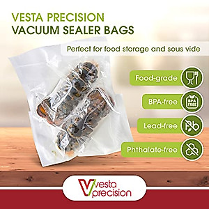 Vesta Precision Liquid Block Vacuum Seal Pouches - Clear and Embossed Vacuum Sealer Bags - Great for Food Storage and Sous Vide - 11 x 16 inches - 25 Vacuum Seal Bags Per Box