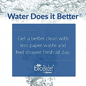 Bio Bidet by Bemis 400TTA Bidet Bundle, Economy Wood Toilet Seat, Fresh Water Spray, Non-Electric, Easy to Install Bidet, ROUND, White