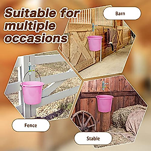 10 Pcs Equestrian Bucket Hook Hangers Metal Horse Water Bucket Hooks Heavy Duty Horse Accessories Wall Mount Bucket Holder for Horse Stall Feed Stable Farmhouse Supplies (Silver)