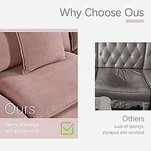 Oversized Modular Sectional Sofa with Ottoman, 108.66" Wide Chenille Cloud Couch, Comfy Upholstered Furniture Sofa Set for Living Room, Apartment, Studio, Office-Shell Pink