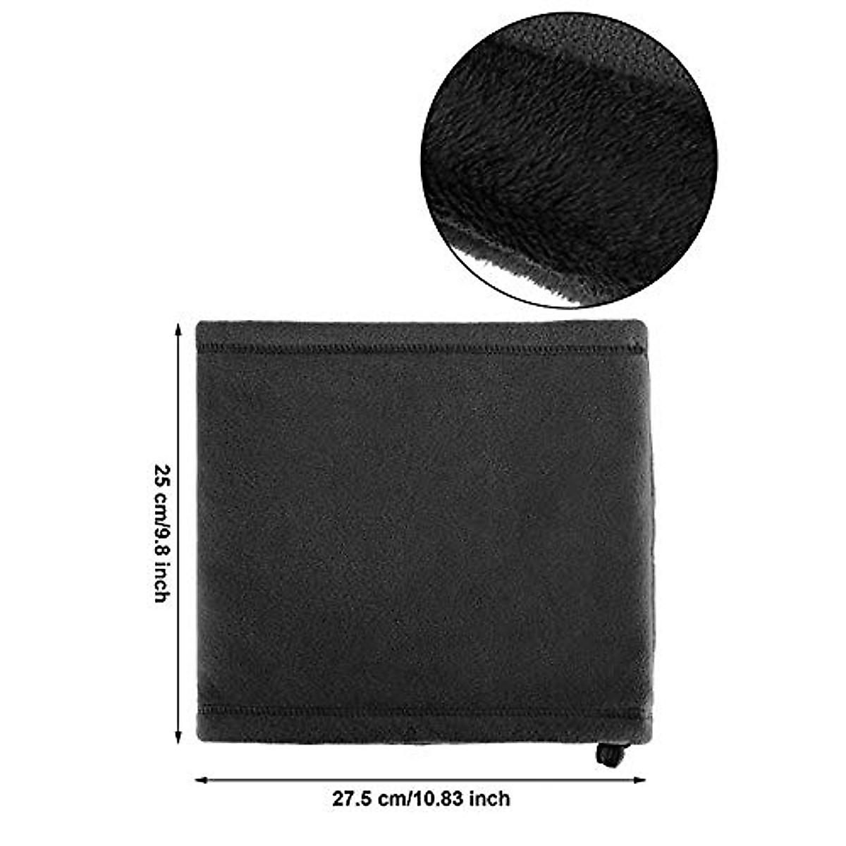 Tatuo 2 Packs Fleece Neck Warmer Fleece Scarf Windproof Ski Face Mask Heavy Winter Head Scarf for Skiing Hiking Cycling Climbing (Black, Gray)