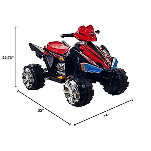 Four Wheeler for Kids ? Battery Powered Electric Quad ? Ride On Toy ATV with Sound Effects for Children 3-6 Years by Lil? Rider (Black/Red)