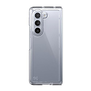 Speck Clear Samsung Galaxy Z Fold 5 Case - Foldable, Scratch Resistant & Drop Protection - Anti-Yellowing Clear Phone Case for Galaxy Z Fold 5 - Presidio Perfect-Clear