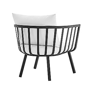 Modway Riverside Outdoor Furniture, Armchair, Gray White