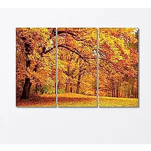 Autumn Landscape Canvas Print 3 Panels / 36x24 inches