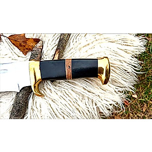 Dundee 440C Crocodile Bowie Knife Full Tag Paper Cutting Shapening With Hand Stitch Leather Sheath