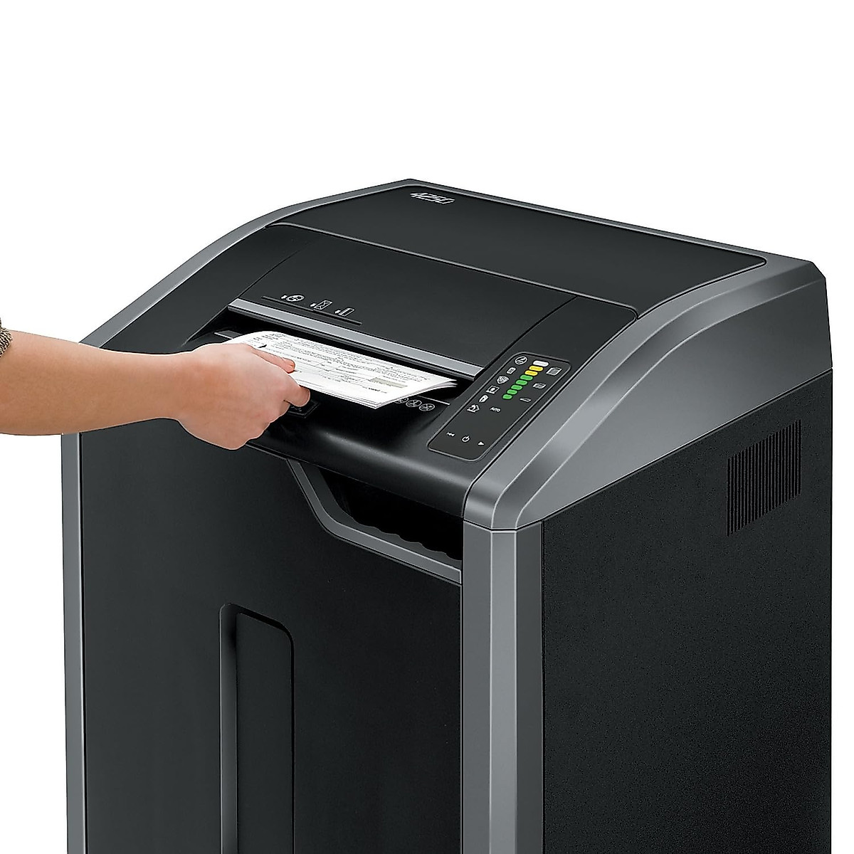 Fellowes Powershred 425Ci 100% Jam Proof Commercial Grade 30-Sheet Cross-Cut Paper Shredder, TAA Compliant (38425), Black
