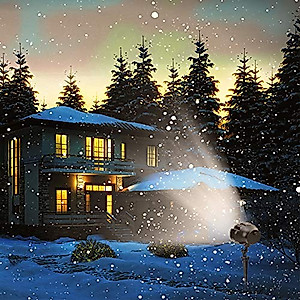 SOMKTN Christmas Snowfall Projector Lights, Waterproof Snow Light Projector, Outdoor Snow Lighting Projector with Dynamic Snow Effect for Home, Garden, Party, Halloween, Landscape Decor