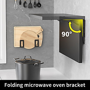 lanliebao 20IN Wall Shelf Metal Shelving Heavy Duty Commercial or Household Grade Wall Mount Microwave Oven Shelf with Fixing Kit