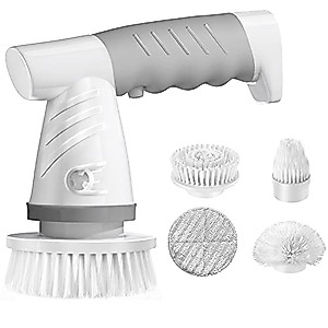IEZFIX Electric Spin Scrubber, Bathroom Scrubber Rechargeable Shower Scrubber for Cleaning Tub/Tile/Floor/Sink/Window丨Power Scrubber Cordless with 4 Replaceable Cleaning Brush Heads