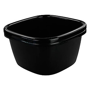 HOMMP 2-Pack 18 Quart Large Plastic Wash Basin Dishpan, Black