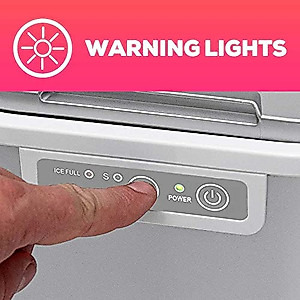 SUGGAR Ice Maker Machine – Mini Ice Machine with Scoop & Basket, 1.8 lbs Storage - Make 26 lbs Ice in 24 Hours – Self Cleaning Mode with Drainage Compact – Portable Ice Cube Maker (Indoor Outdoor)