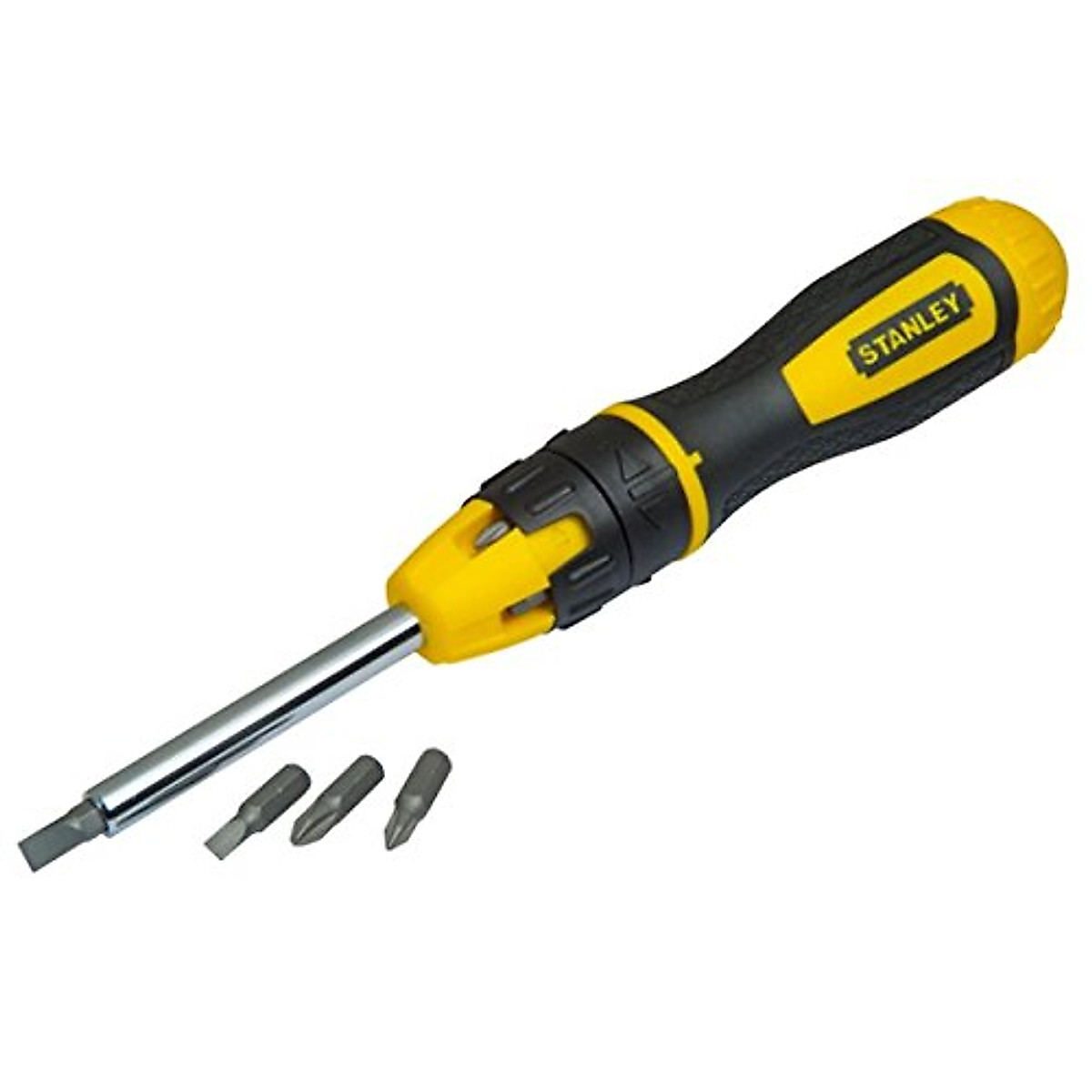Stanley STHT0-62574 Bit-Screwdriver with 20 Bits and Ratchet, Black/Yellow