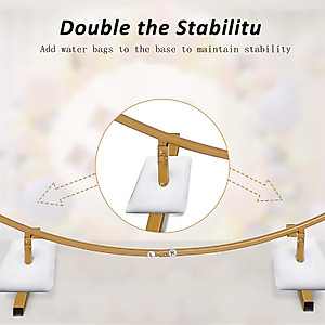 6.6Ft Round Balloon Arch Stand Kit Wedding Arches For Ceremony Circle Backdrop Stand For Parties Wedding Birthday Decoration With Two Water Bags (Gold)