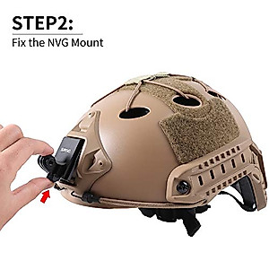 Aluminum NVG Helmet Mount Compatible with GoPro Hero 11 Black, Hero 10/9/8/7/(2018)/6/5 Black, Insta360, AKASO, DJI Osmo Action 3 and Most Action Cameras