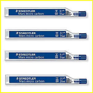 4 x STAEDTLER Mars micro carbon 251 1.3mm HB - Pencil lead refills - 4 Tubes / Packs (4 6 Leads) HB