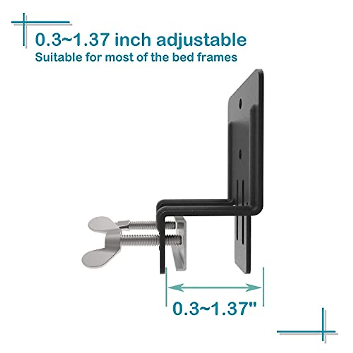 Uliesc Non Slip Mattress Gaskets for Bed Frame, Mattress Holder in Place Gripper, Anti-Slip Baffle Fit for Metal Bed Frames, Wide Applicability, 6 pcs, Black