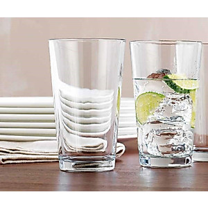 Glaver's Drinking Glasses Set Of 10 Highball Glass Cups 17 OZ. Basic Water Glasses, Beer, Juice, Cocktails, Wine, Iced Tea, Bar Glasses. Dishwasher Safe.