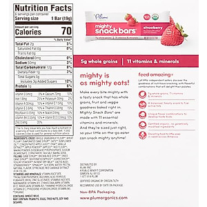 Plum Organics Tots Mighty 6 Bars - Strawberry - 4.02 Oz