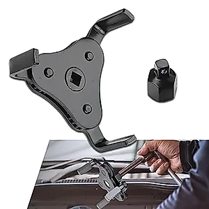 Crynod Pack-1 Car 3 Jaw Wrench, Steel Oil Filter Removal Tool, Automotive Maintenance Tools, 2"-4.2" Adjustable Wrench, Universal for Most Cars, Motorcycles (Black)