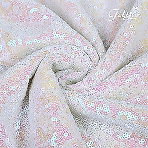 TRLYC 60 x 102-Inch Rectangular Sequin Tablecloth Iridescent for Wedding Party Christmas Day-Iridescent
