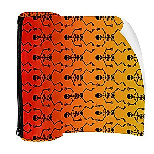 Skeleton On Gradient Orange Pencil Bag Pen Case Stationary Case Pencil Pouch Desk Organizer Makeup Cosmetic Bag for School Office