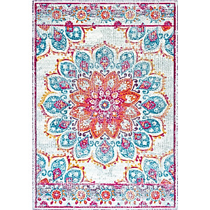 nuLOOM Kiyoko Vintage Floral Area Rug, 8x10, Pink