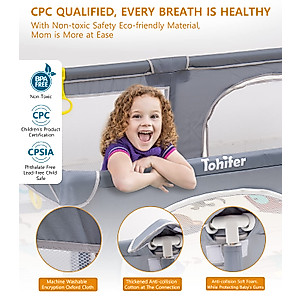 Baby Playpen with Mat, Large Baby Play Yard for Toddler, BPA-Free, Non-Toxic, Safe No Gaps Playards for Babies, Indoor & Outdoor Extra Large Kids Activity Center 79"x59"x26.5" with 0.4" Playmat