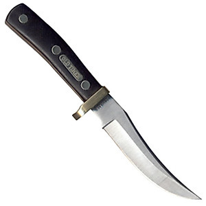 Old Timer 160OT Mountain Lion 9.3in High Carbon S.S. Full Tang Fixed Blade Knife with 5in Clip Point Blade, Black Sawcut Handle, and Leather Belt Sheath for Hunting, Camping, EDC, and Outdoors