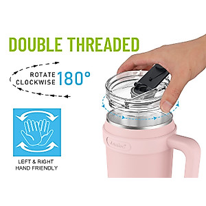 Zenbo 40 oz tumbler with handle and straw,Leak Proof Lid,Keeps Drinks Cold up to 34 Hours,Dishwasher Safe