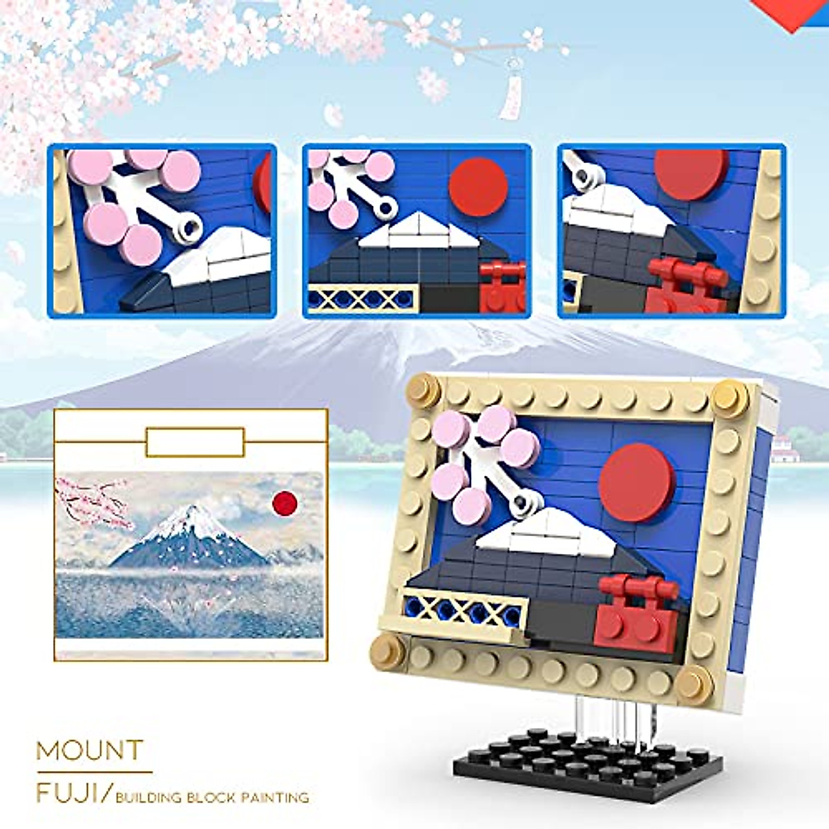 Mount Fuji Building Block Kits, Japan Famous Attraction Building Set, Creative Educational Building Brick Toys for Kids(89 Pieces)