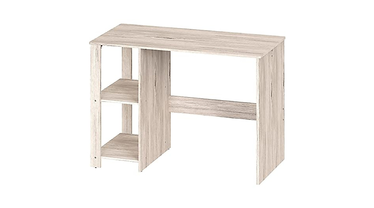 SHW Maple Computer Desk with Shelves - Home Office